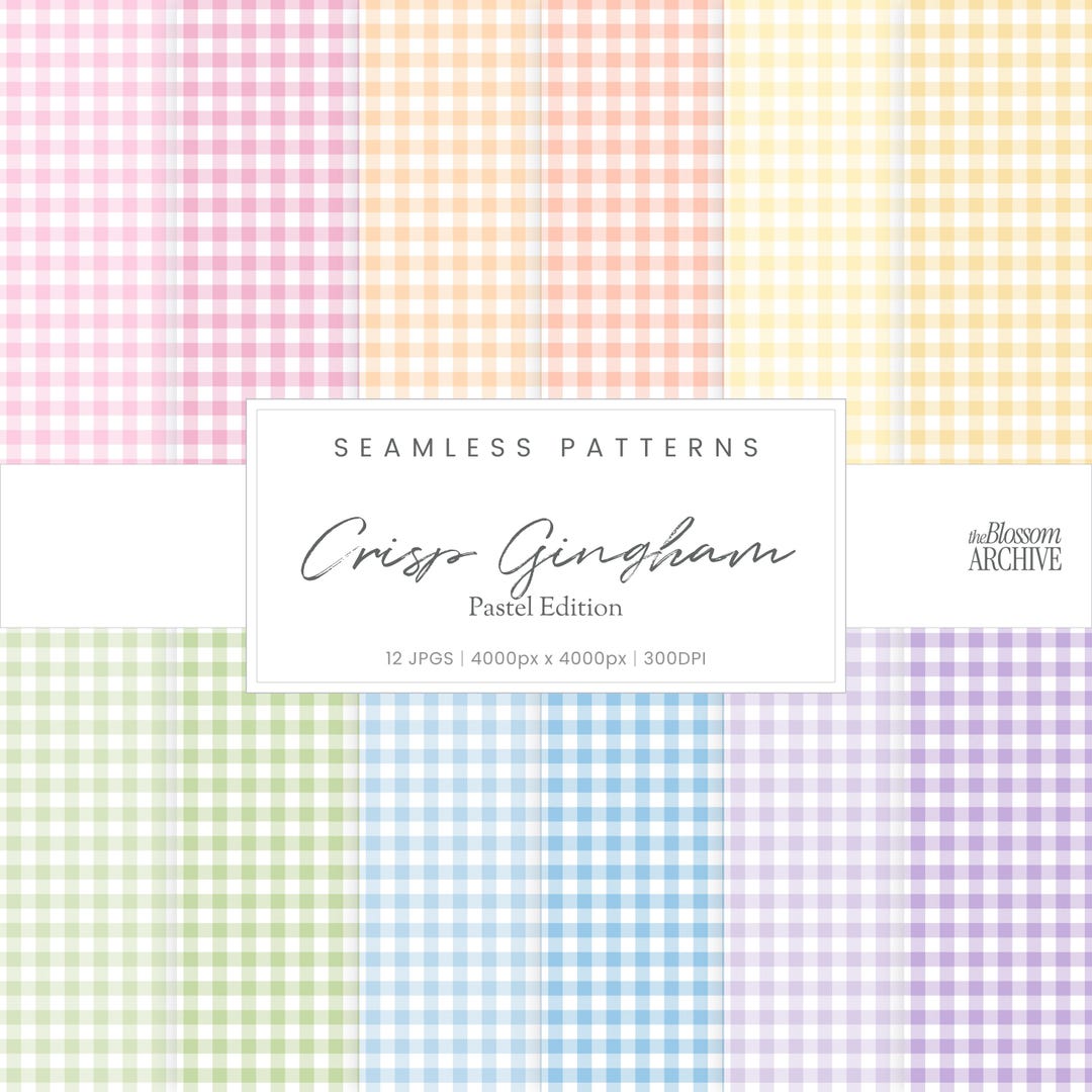 Crisp Gingham - Pastel Edition | Seamless Digital Paper Set | Plaid ...