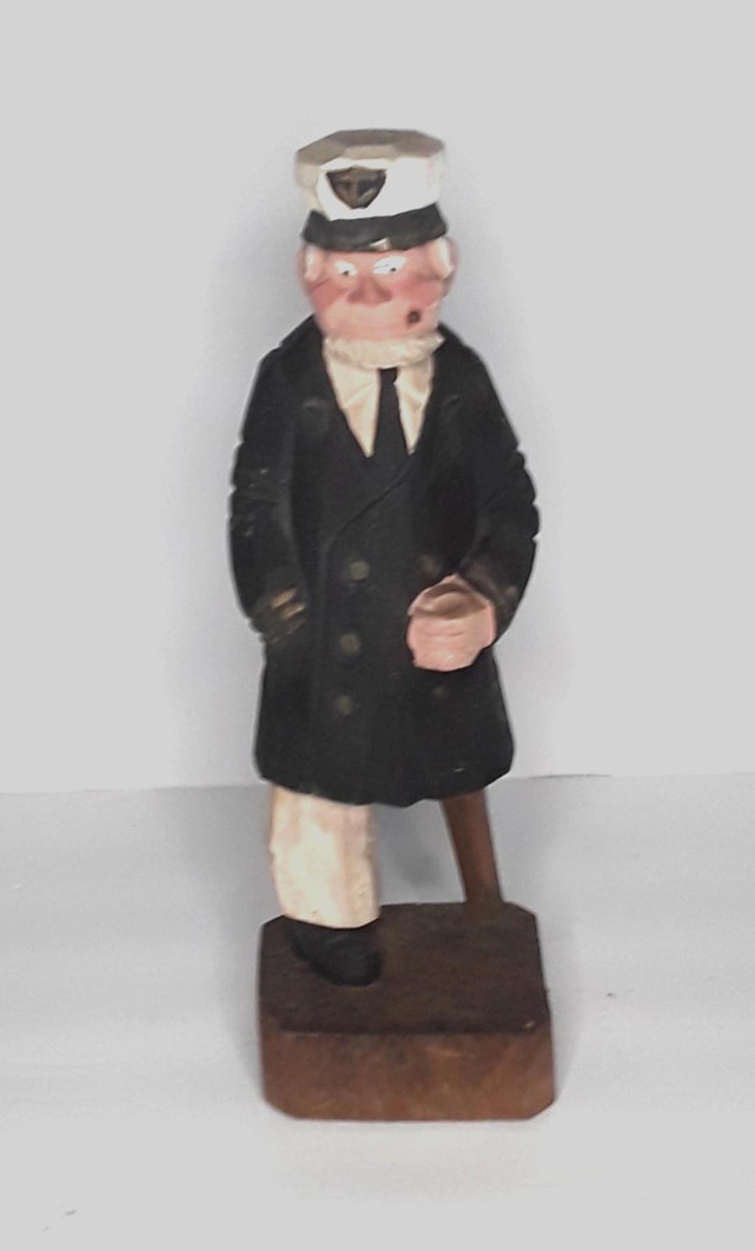 Vintage Wood Carving Sea Captain, Fisherman, Nautical, Ocean Figure ...
