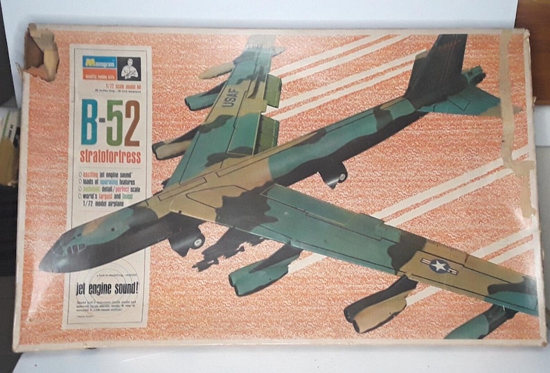 Vintage Monogram 1/72 Scale Model B-52 Stratofortress No. PA215 Year ...