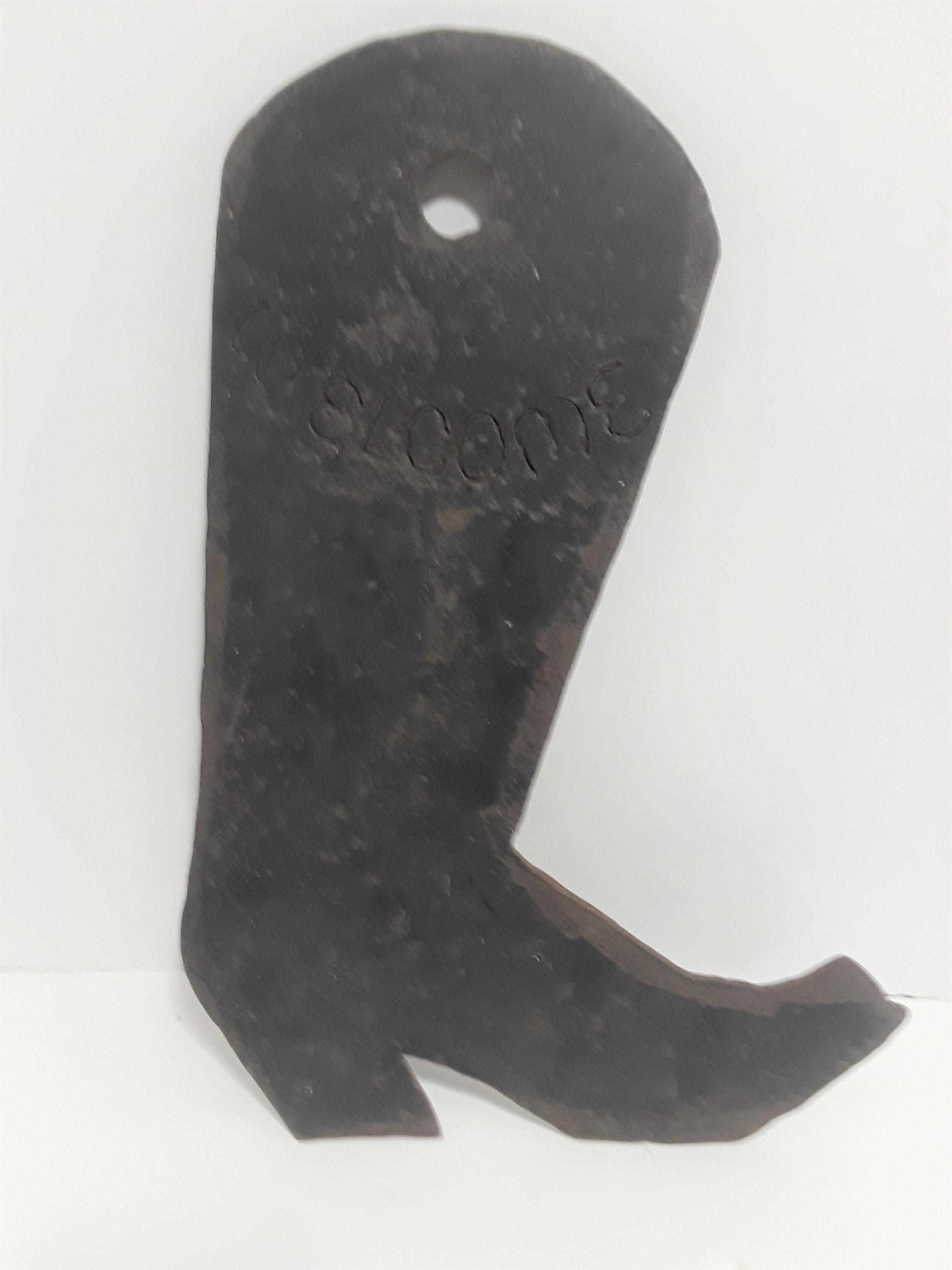 Vintage Metal Cowboy Boot Welcome Sign Handmade 20'' Inches - Etsy