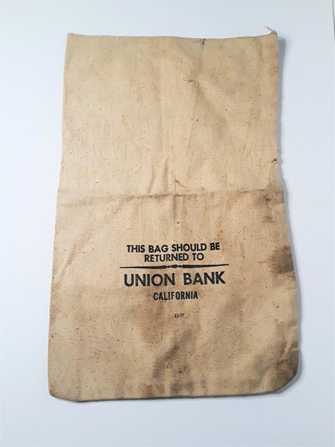 Vintage Canvas Bank Bag - Union Bank California 12/77 - Etsy