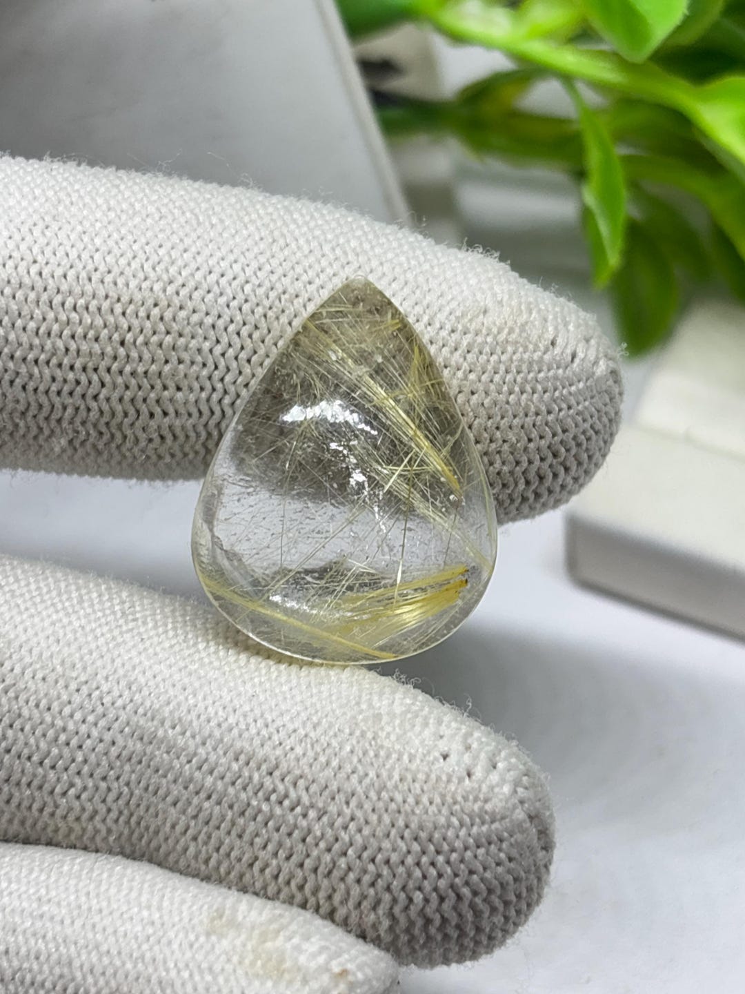 Pear Shape Golden Rutile Quartz| Hand-polished Rutile Cabochon| Semi ...