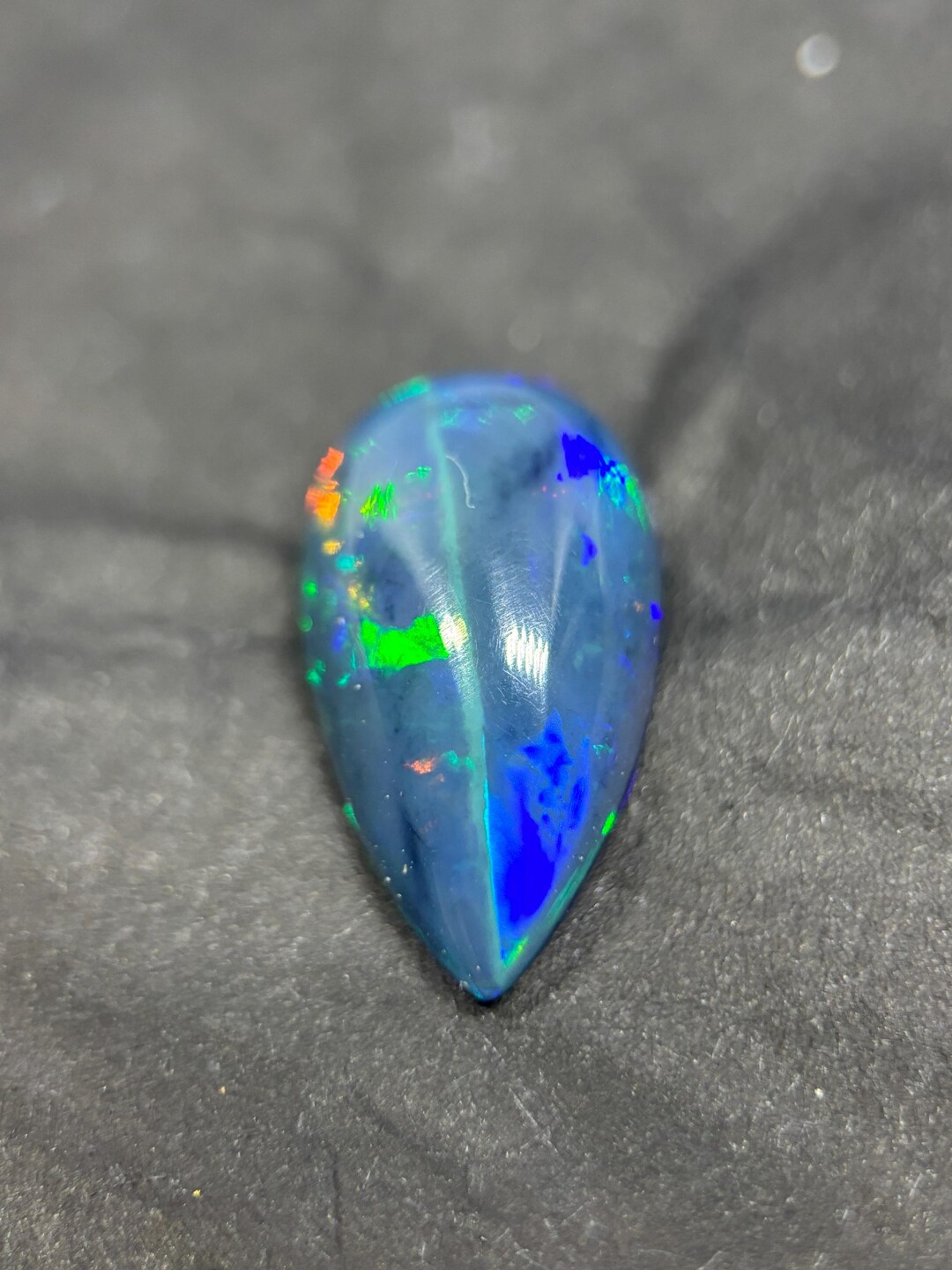 Elegant Pear-shaped Black Fire Opal – Iridescent Gemstone of Mystery ...