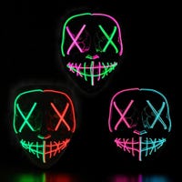 Self-design Green Light Cyberpunk Half-face Mask, Super Cool Glowing ...