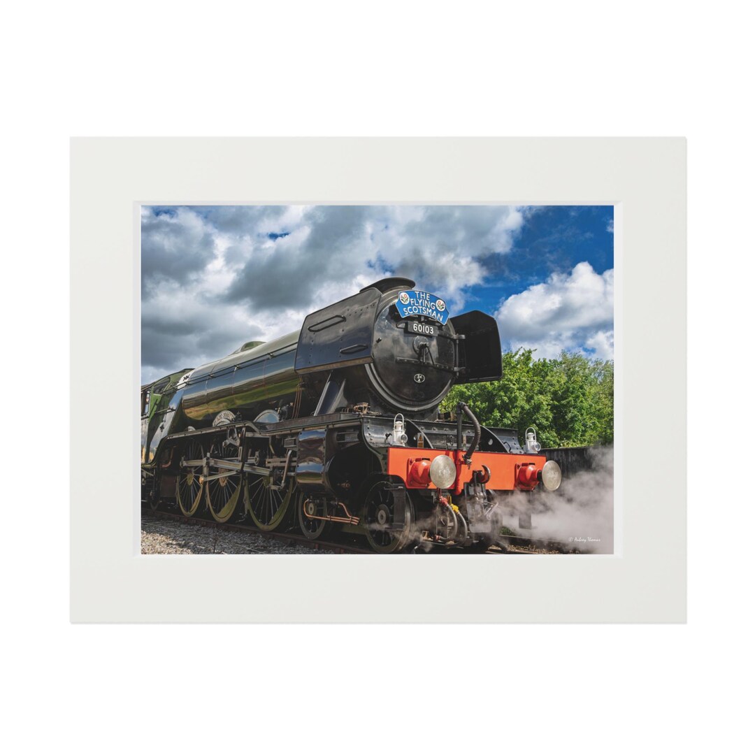 Flying Scotsman Steam Locomotive Fine Art Print | Passepartout Paper ...