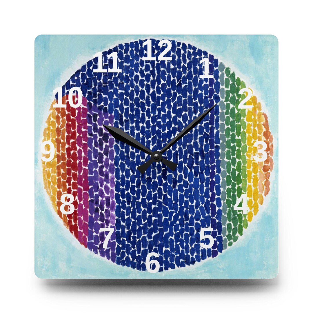 Rainbow Knit Pattern Acrylic Wall Clock | Colorful Textured Timepiece ...