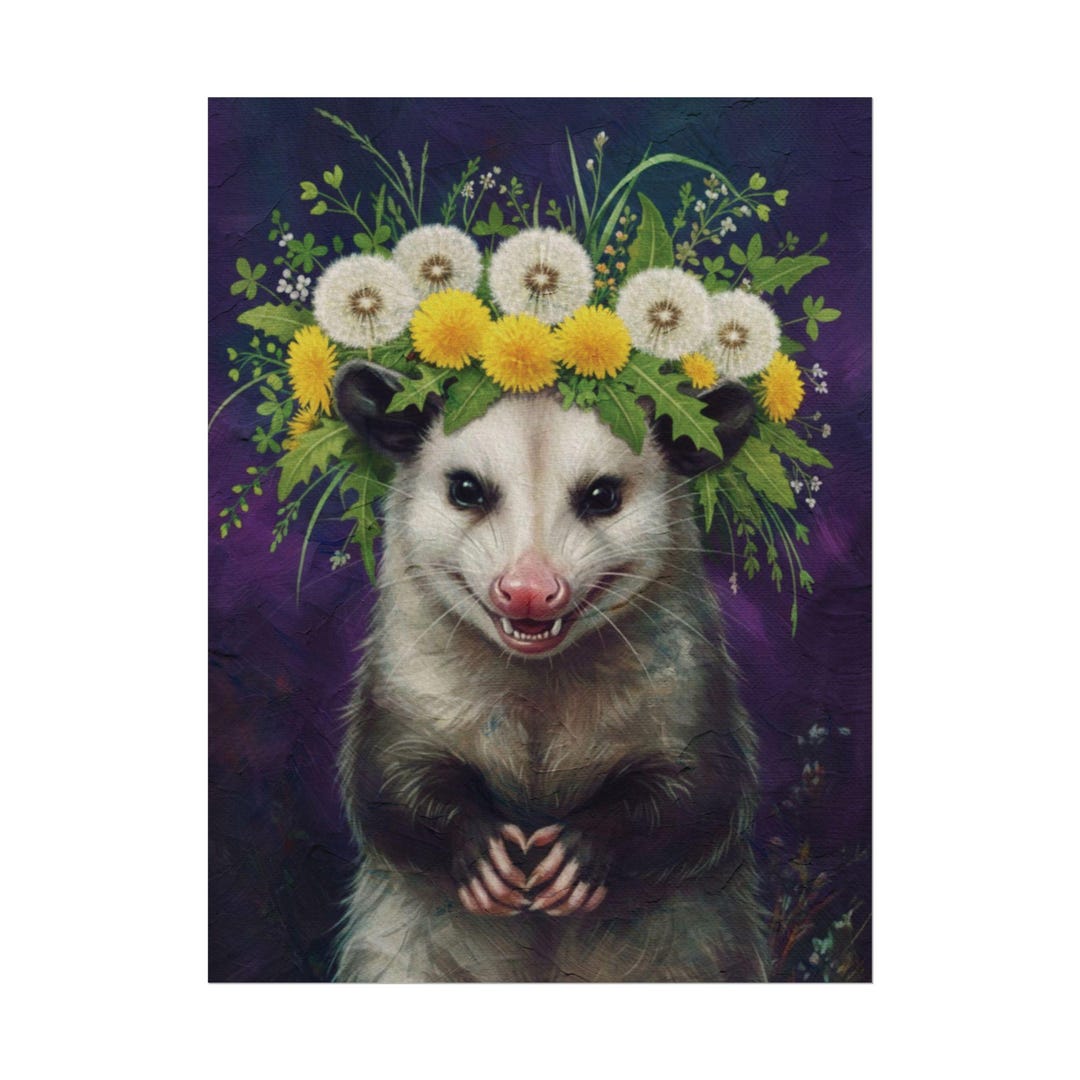 Opossum Rolled Poster | Funny Maximalist Art | Dopamine Decor ...