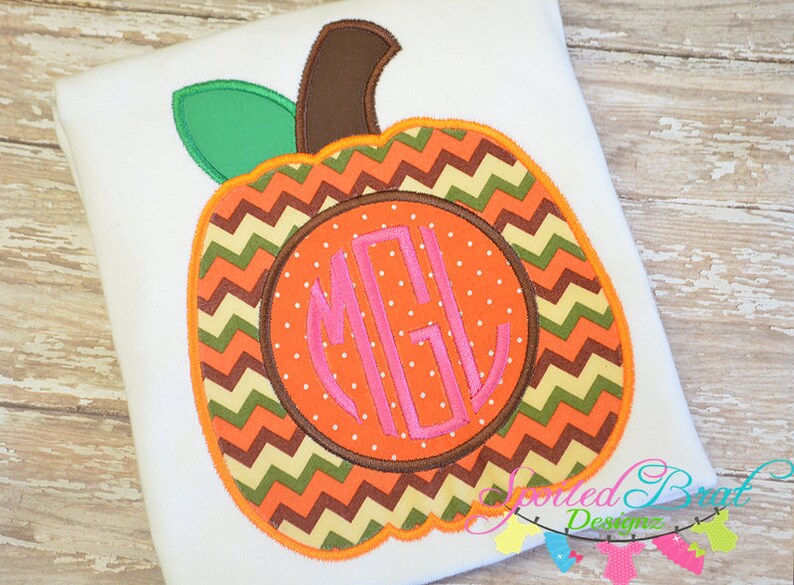 Personalized Fall Pumpkin Monogram Embroidered Tee Custom - Etsy
