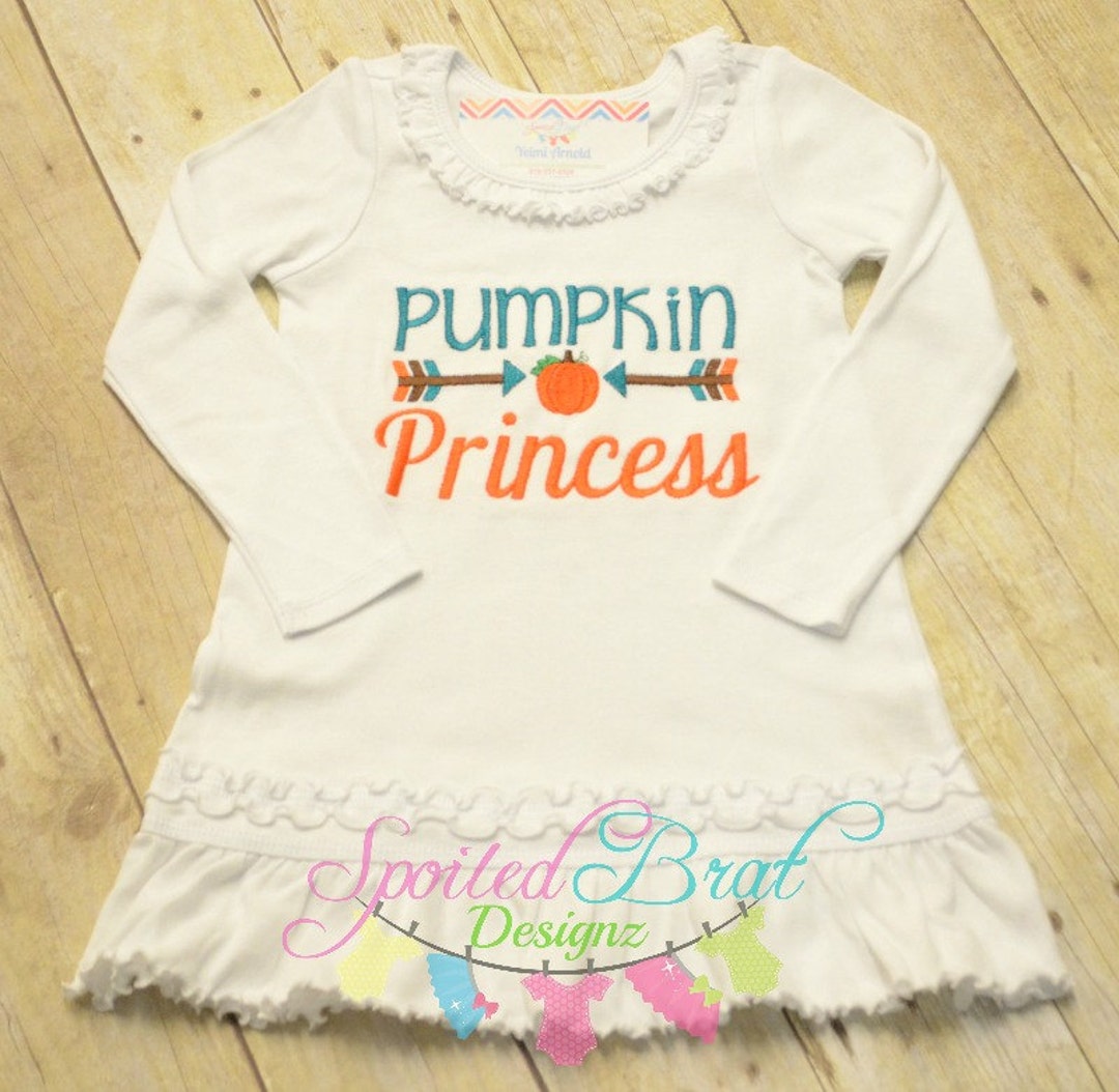 Pumpkin Princess Fall Embroidered Dress Custom Order Girls - Etsy