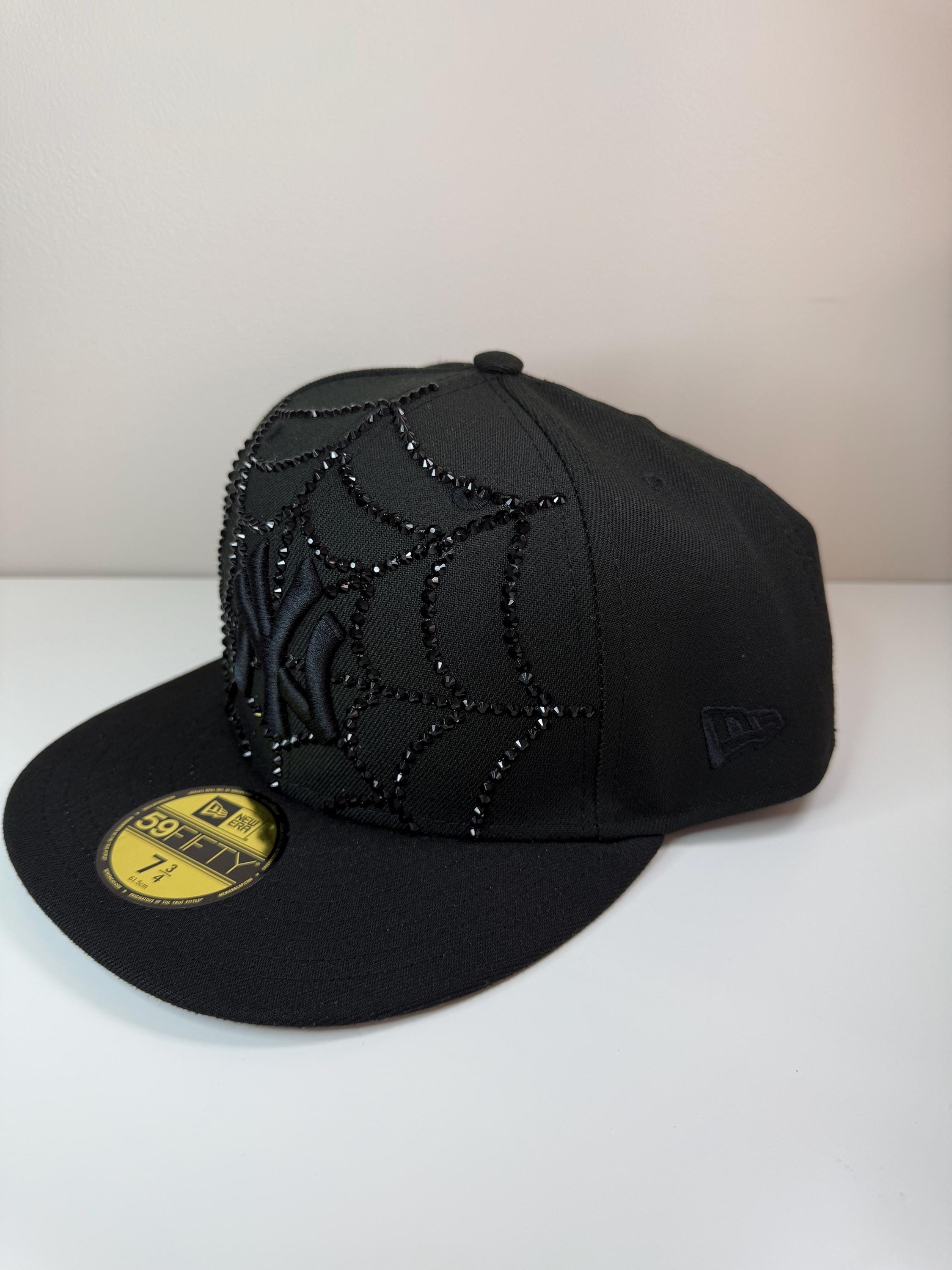All Black Yankees Spider Web Hat - Etsy