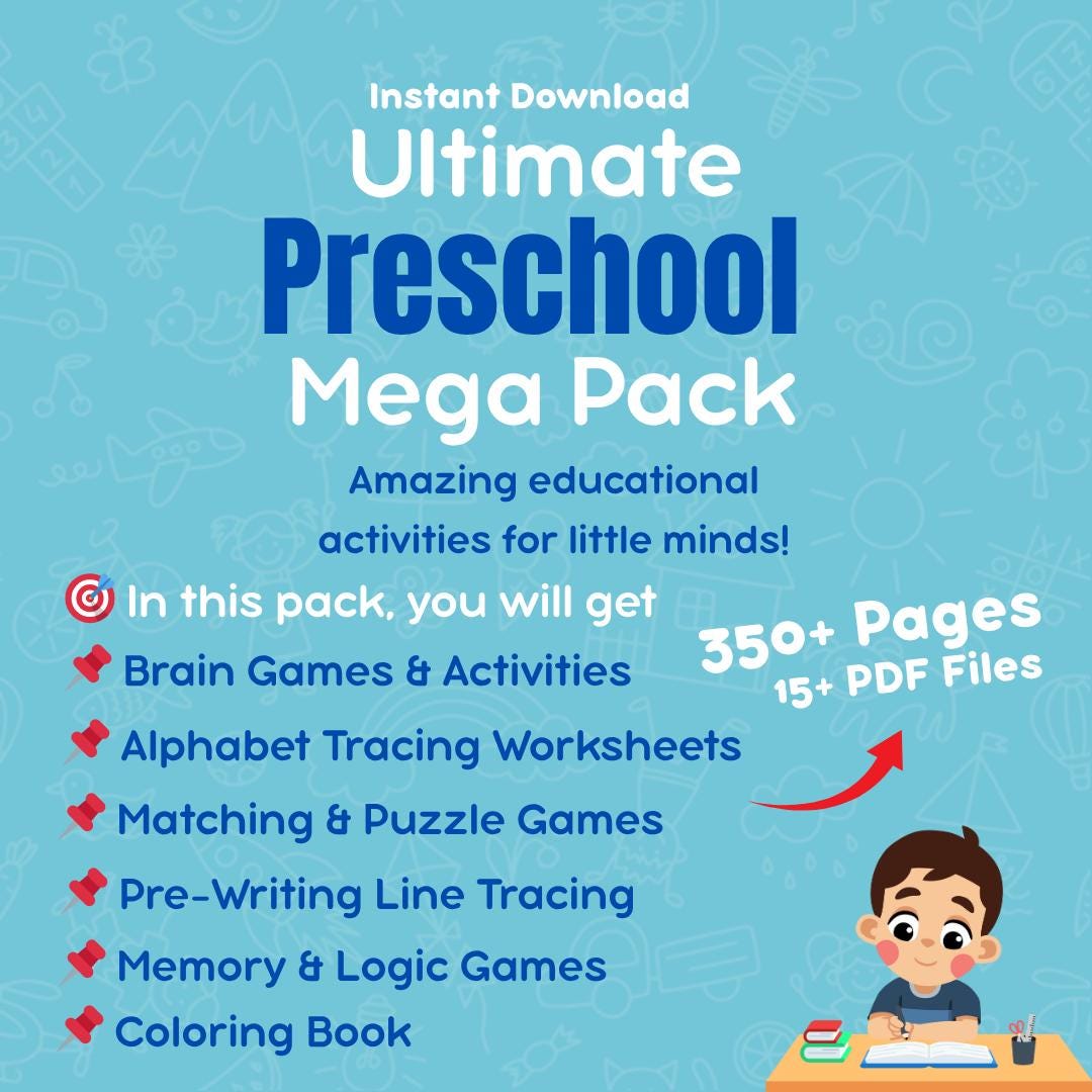 Ultimate Preschool Learning Bundle – 350+ Printable Worksheets ...