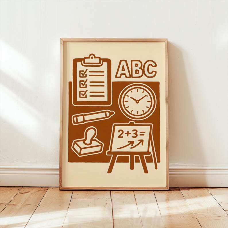 Retro Education Poster Printable | Vintage Classroom Wall Art | Digital ...