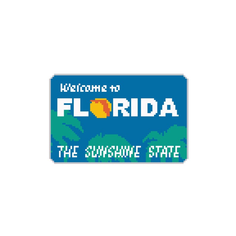 Florida Needlepoint Pattern: Sunshine State Sign (digital Download, 18 ...