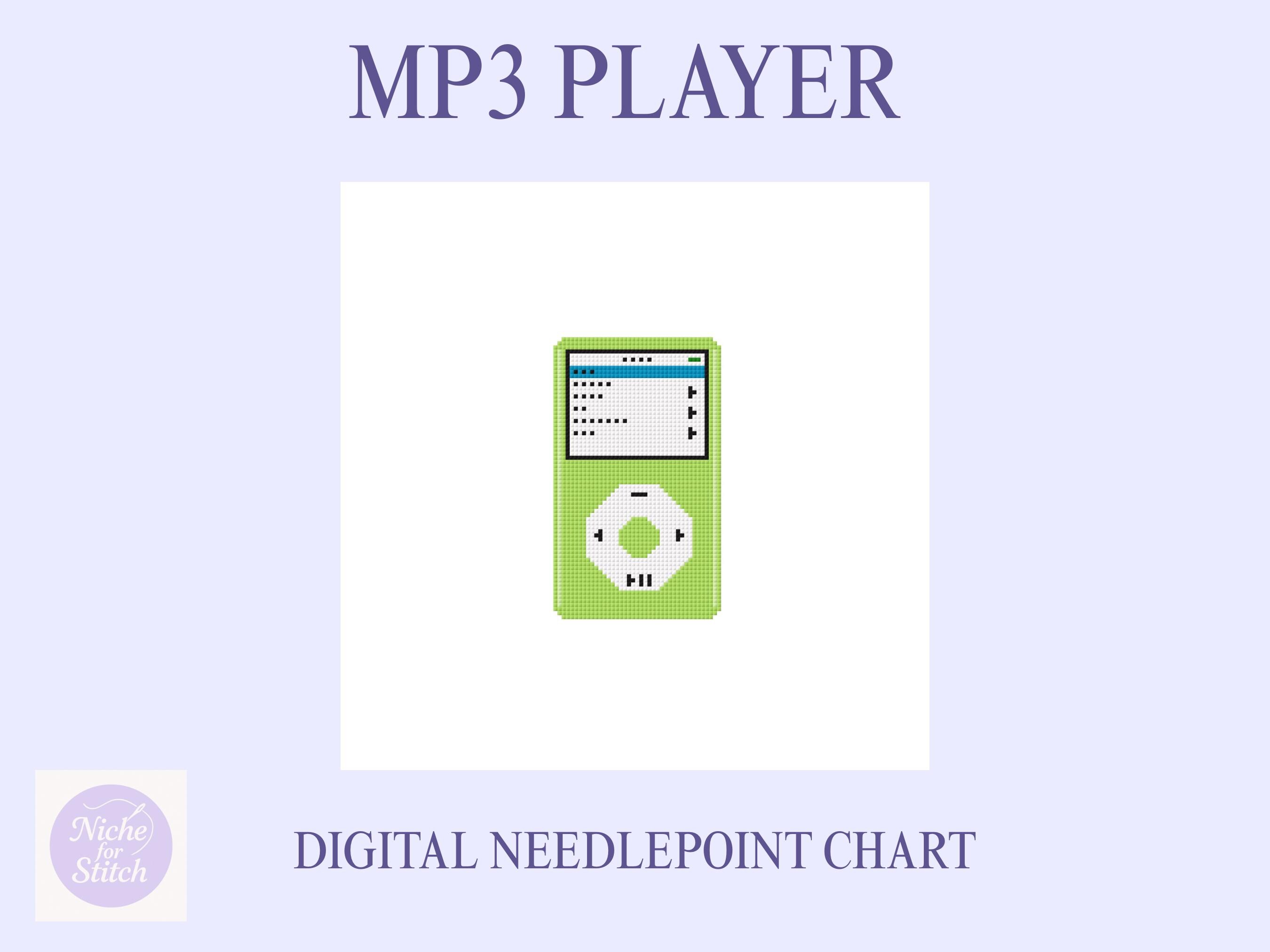 MP3 Player Needlepoint Chart - Digital Download - 18 Mesh - Needlepoint ...