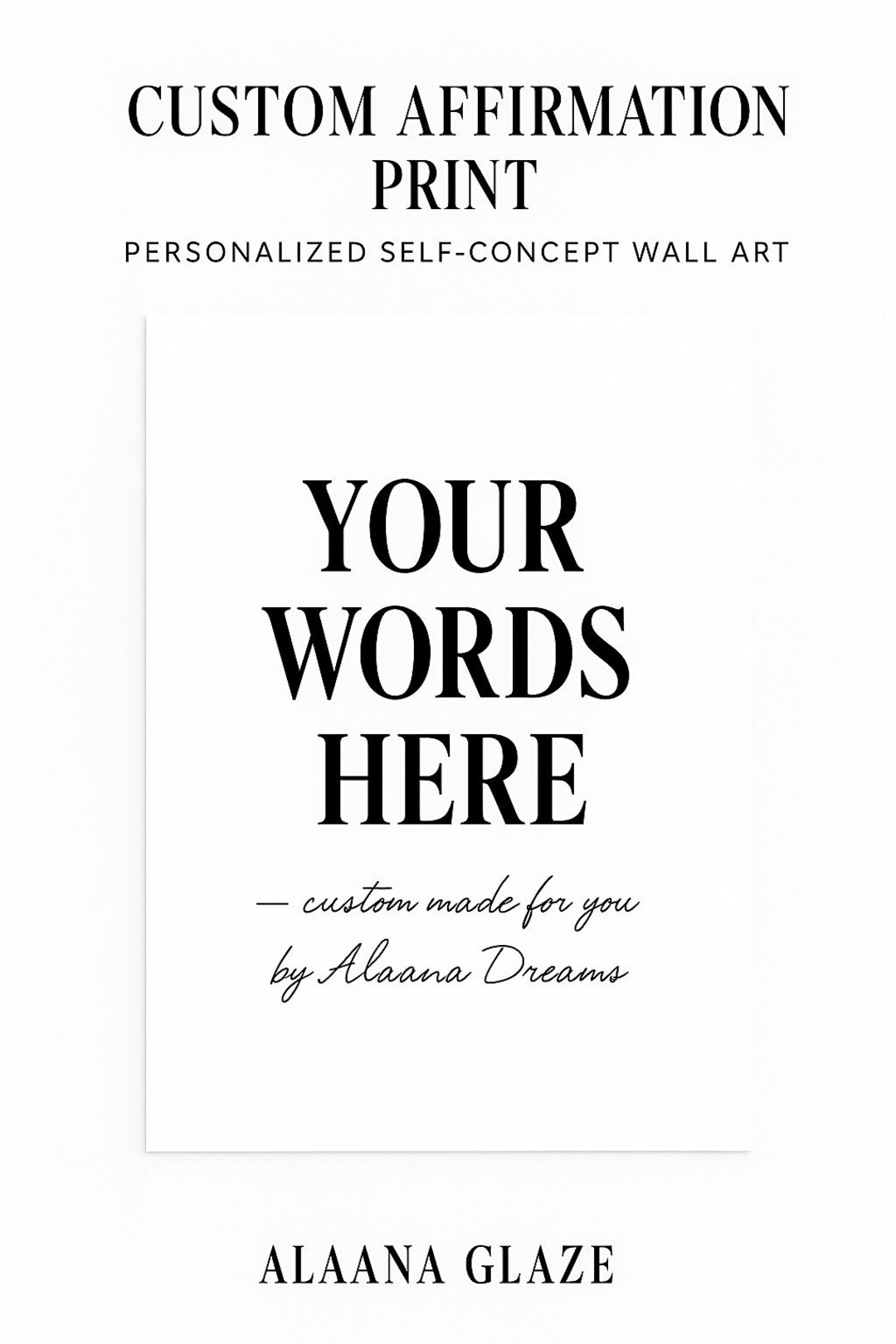 Custom Affirmation Printable | Personalized Self-concept Wall Art ...