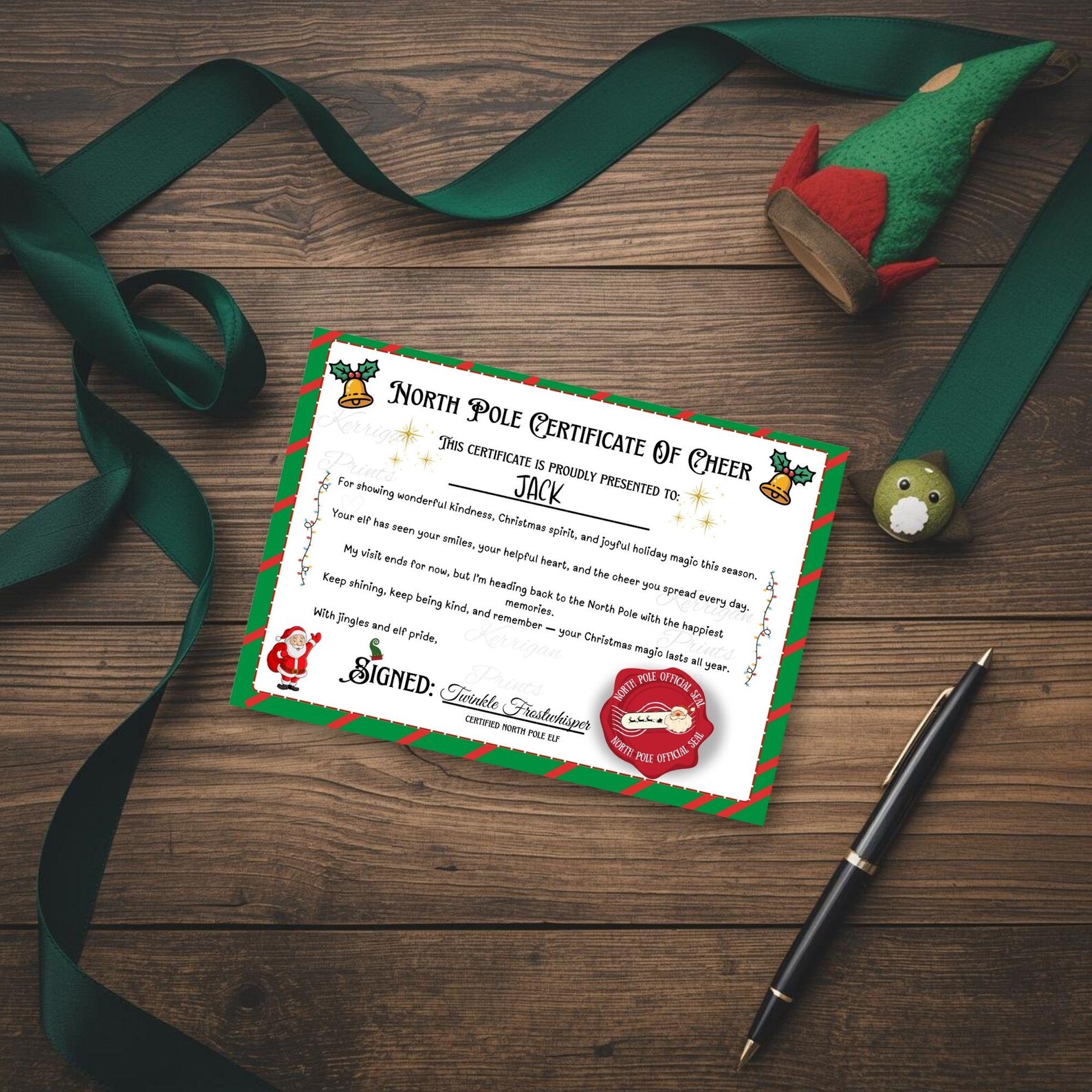 Elf Goodbye Certificate | Printable Letter - Christmas Cheer Award - Etsy