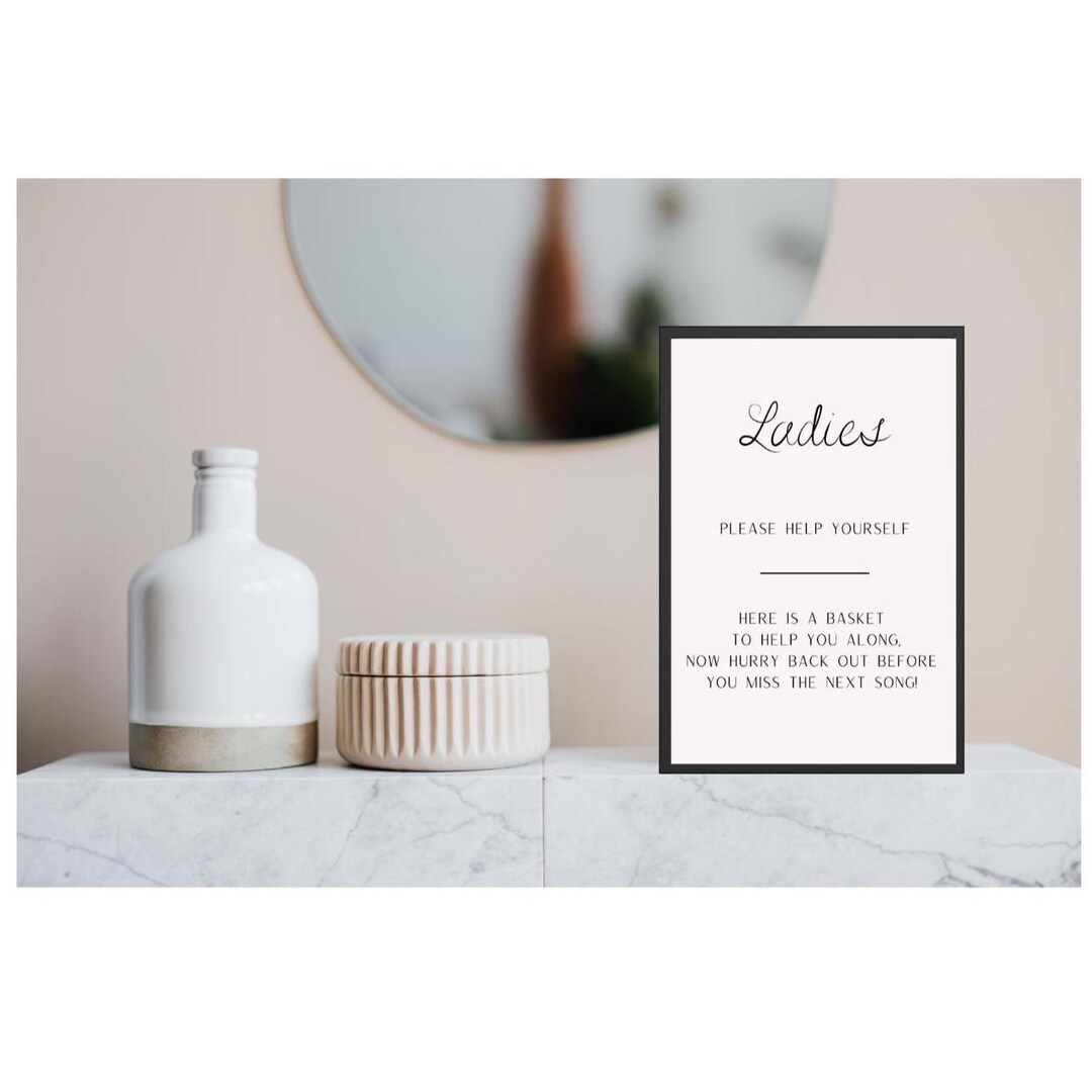 Minimalist Women's Bathroom Sign – Wedding Restroom Sign Printable ...