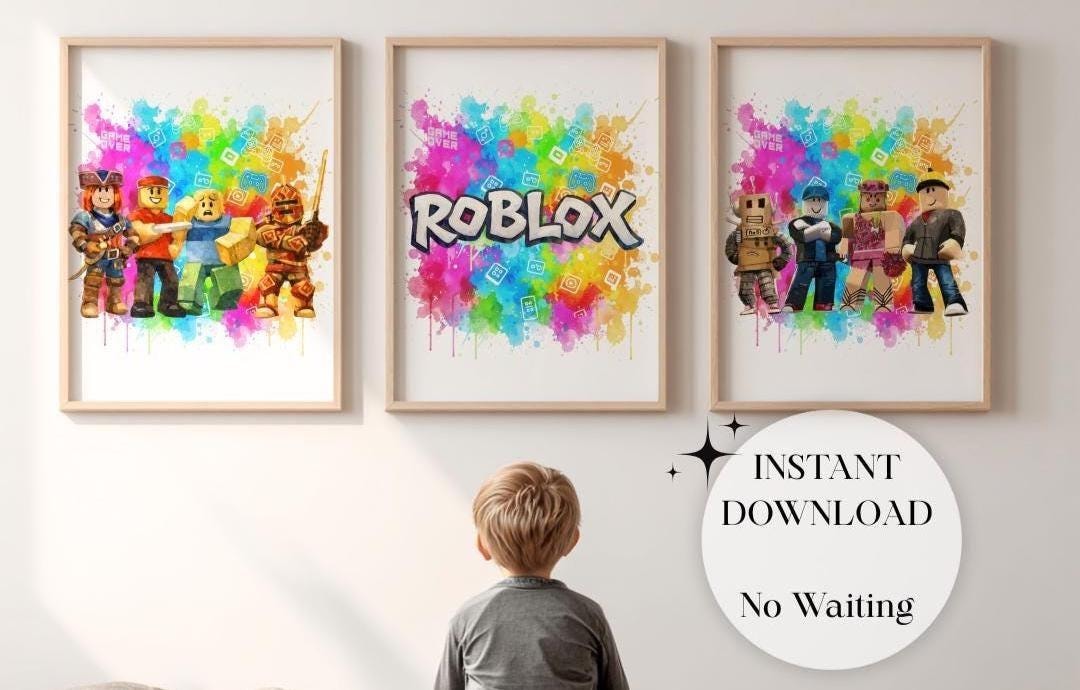 Roblox Posters – Set of 3 Posters, Gaming Bedroom Decor (INSTANT ...