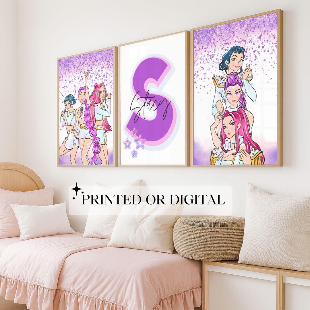 Kpop Girls Bedroom Art: Huntrix Inspired Prints,personalized Name Kpop ...