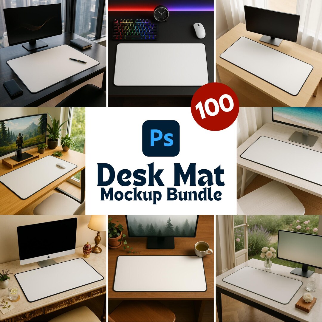 100 Desk Mat Mockup Bundle, Mousepad Mockup, Gaming Mat Keyboard Mat Mockup | Photoshop PSD ...