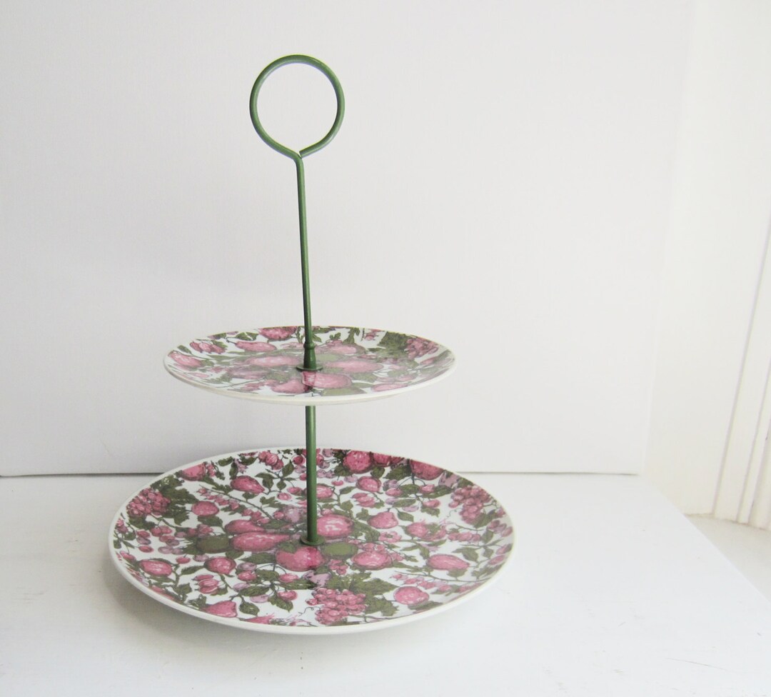 Vintage Plate Stand 2 Tier Cupcake Stand Serving Tray - Etsy
