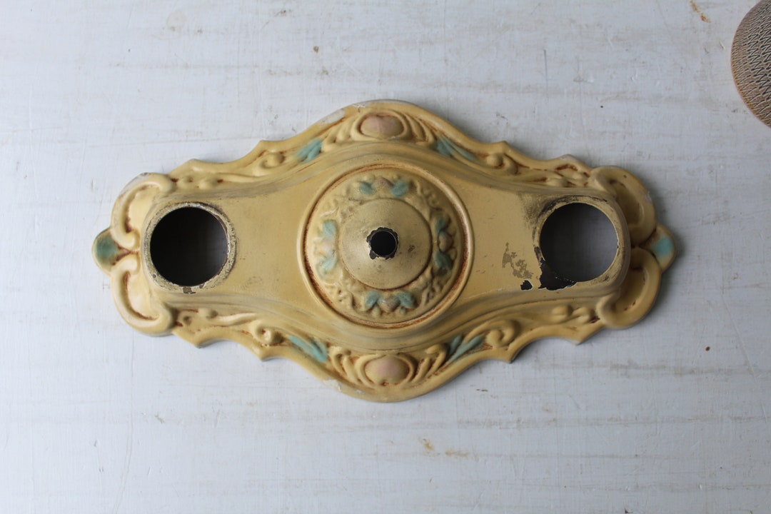Antique Embossed Brass Ceiling Light Cover – Victorian Home Restoration ...