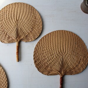 4 Vintage Rattan Hand Fans Ambulance Service Funeral Home | Etsy