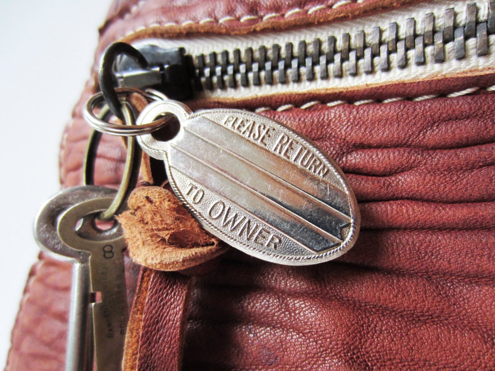 Vintage please Return to Owner Keychain / Fob / ID - Etsy