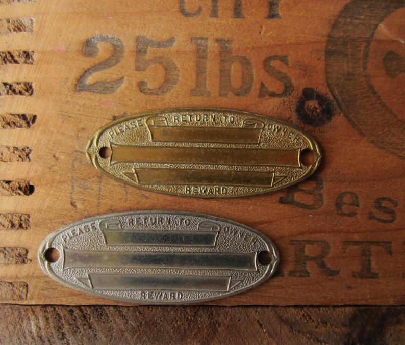 Vintage Metal Jewelry Tag please Return to Owner - Etsy