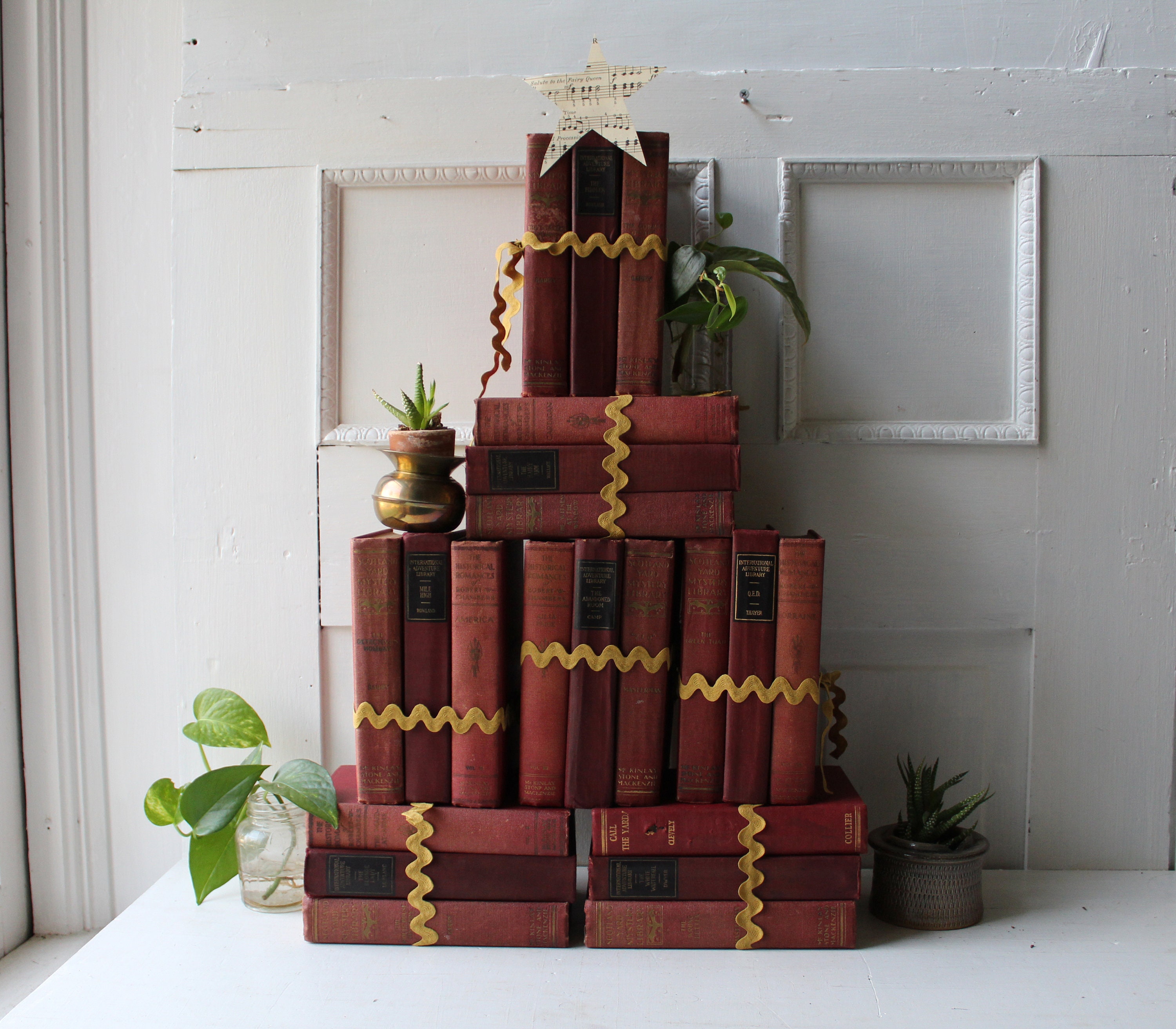 Book Stack 3 Red Books Home Decor Valentine's Day | Etsy