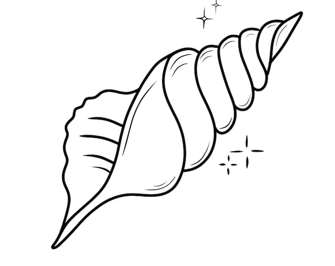 Seashell Coloring Pages Printable, Blank Seashell Templates for Crafts ...