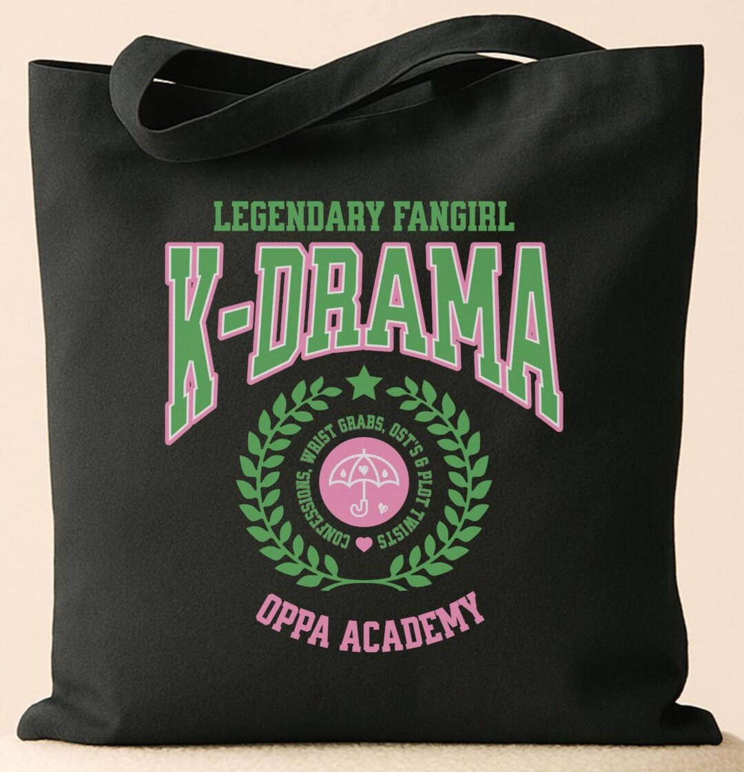 K-drama Tote Bag | Legendary Fangirl Oppa Academy | K-drama Merch ...