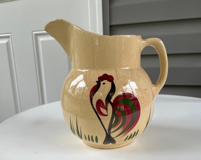 Vintage Watt Rooster Pitcher #16, 1950's Hand Painted Pitcher - Etsy