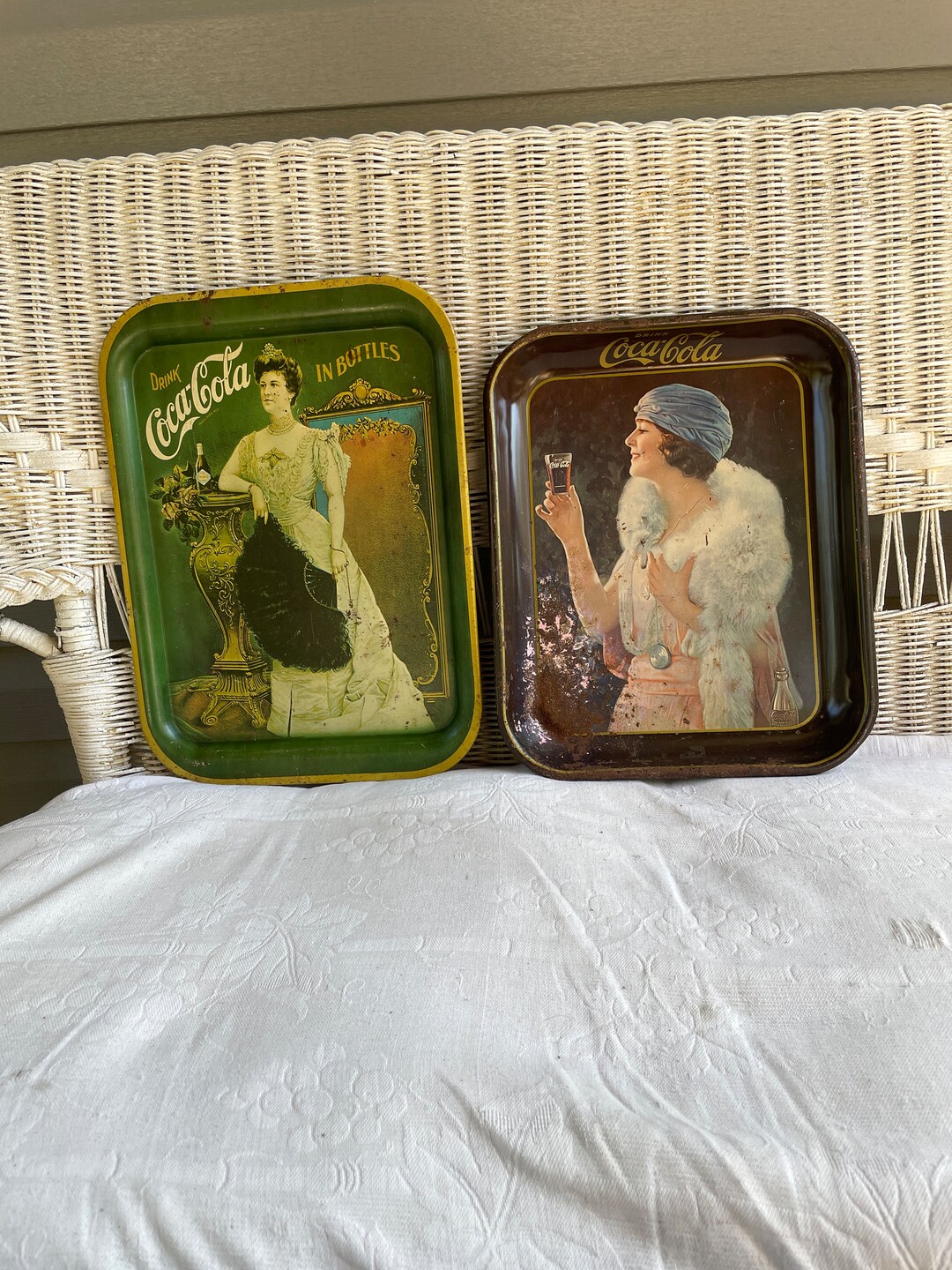 Vintage Lot 2 Cocacola Trays Beer Trays Rusty Crusty Tin - Etsy