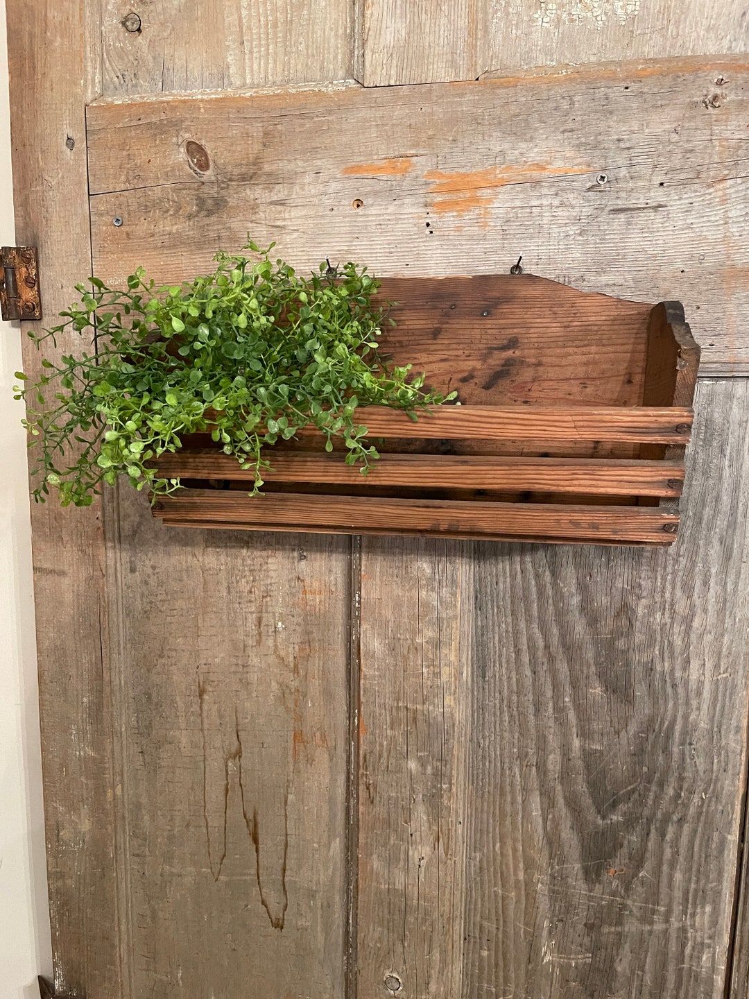 Vintage Wooden Wall Box Early 1900's Primitive Age Stained Weathered ...