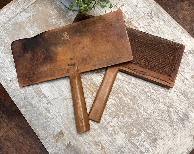 Antique Set Wool Carders, Late 1800's to Early 1900's Matched Pair of ...