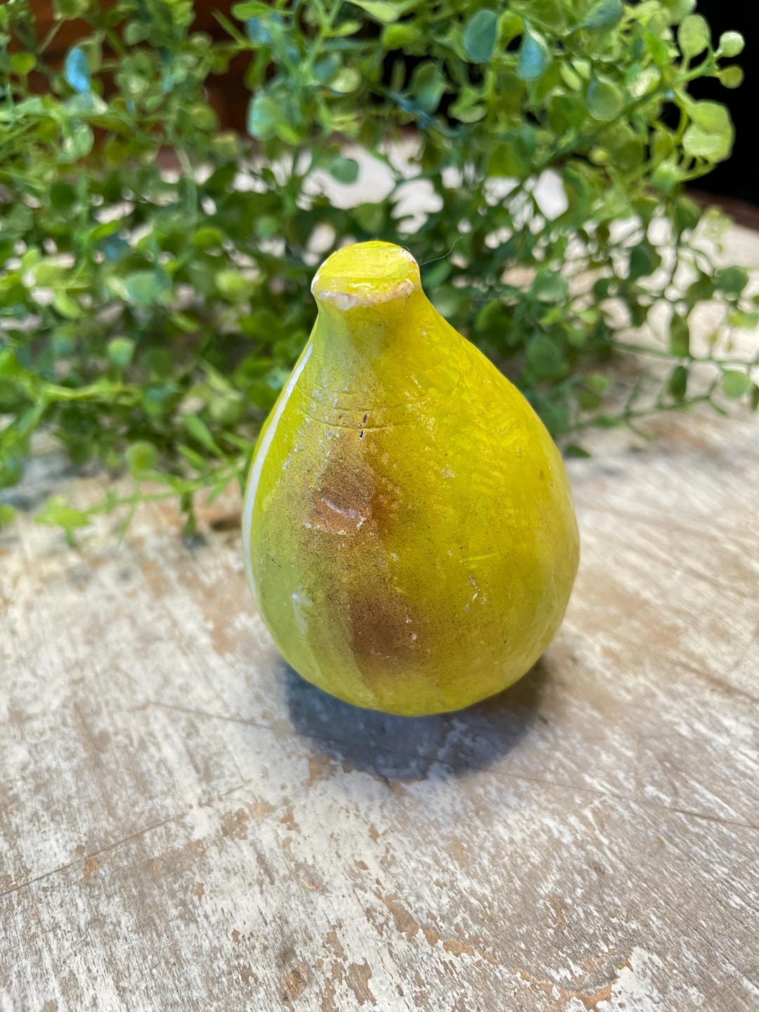 Vintage Green Fig Stone Fruit: Hand Painted Alabaster - Etsy