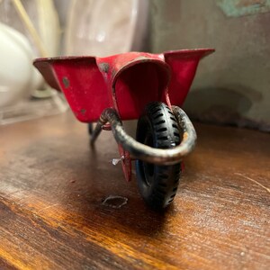 Vintage Toy Wheelbarrow, Miniature Red Metal Wheelbarrow - Etsy