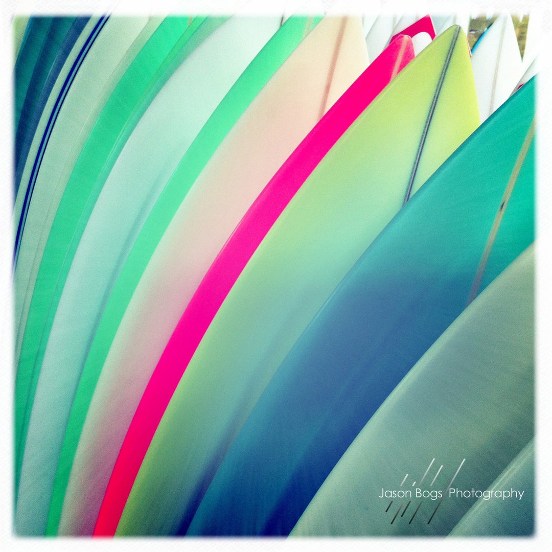 Surfboards Bright Colors - 12X12 Square Surfing Photo - Surfbaords Neon ...