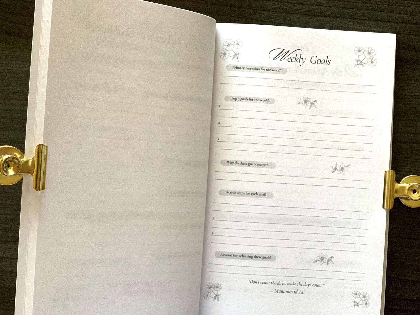 Weekly Intentions A Goal-setting Journal /14-week Intentions & Goals ...