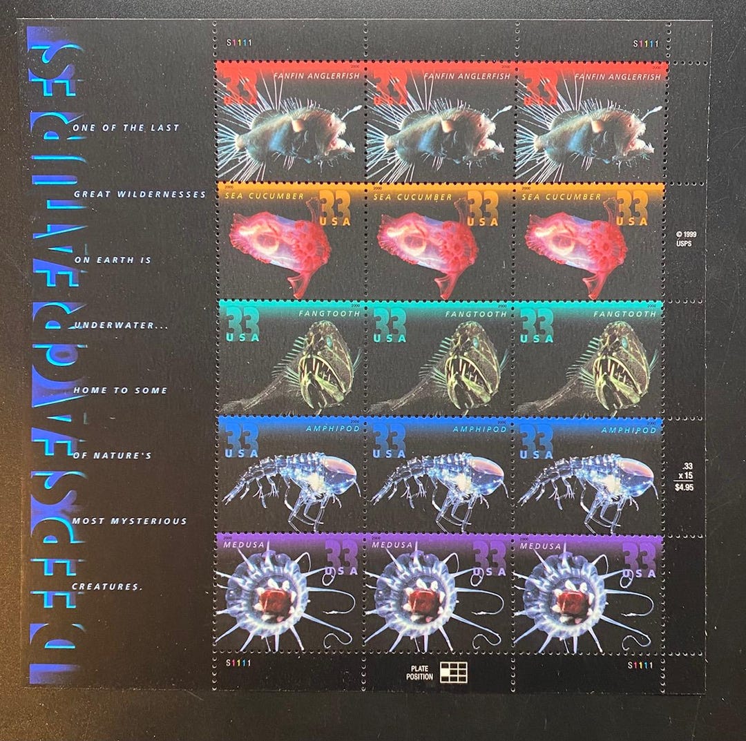 Deep Sea Creatures Stamp Sheet - Etsy
