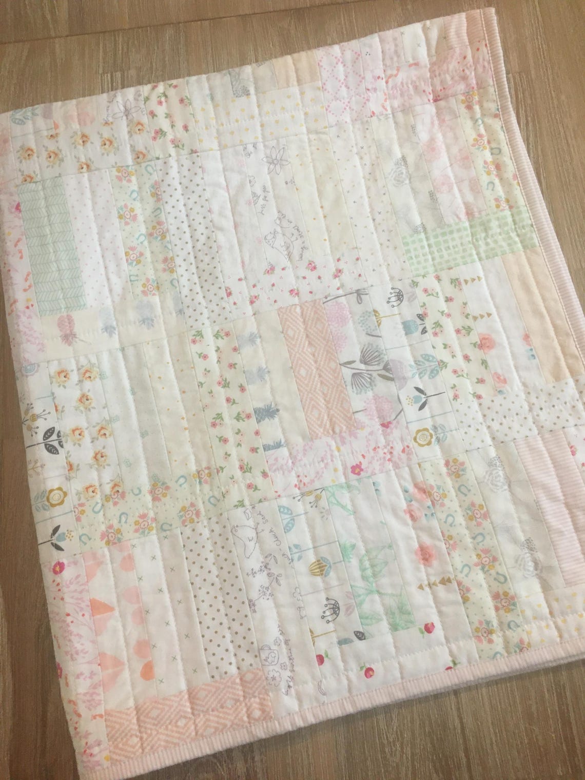 Low Volume Baby Girl Patchwork Quilt - Etsy