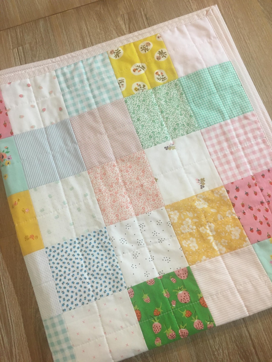 Baby Girl Patchwork Quilt Vintage Style - Etsy