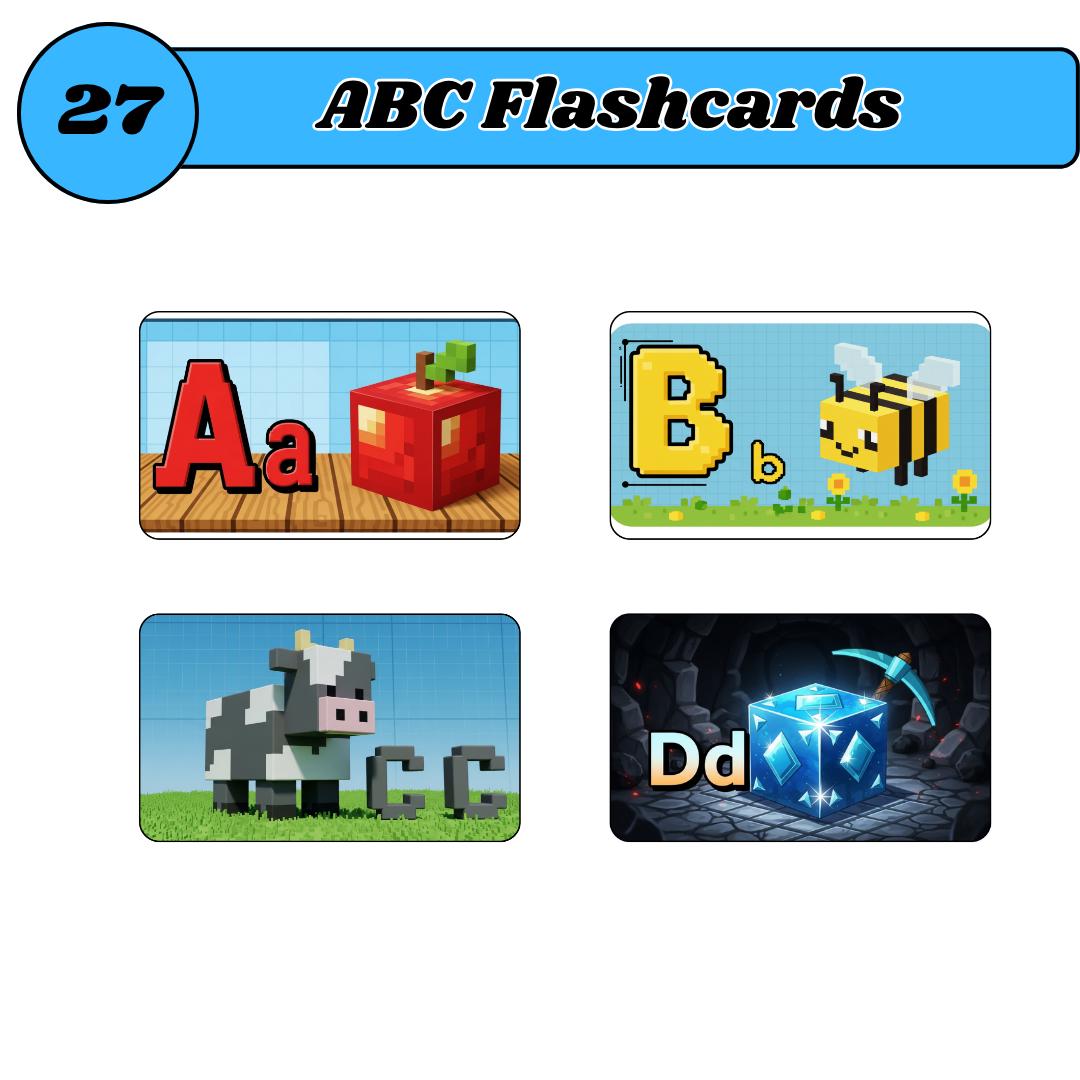 ABC Flashcards Printable Alphabet Flash Cards A to Z Educational ...