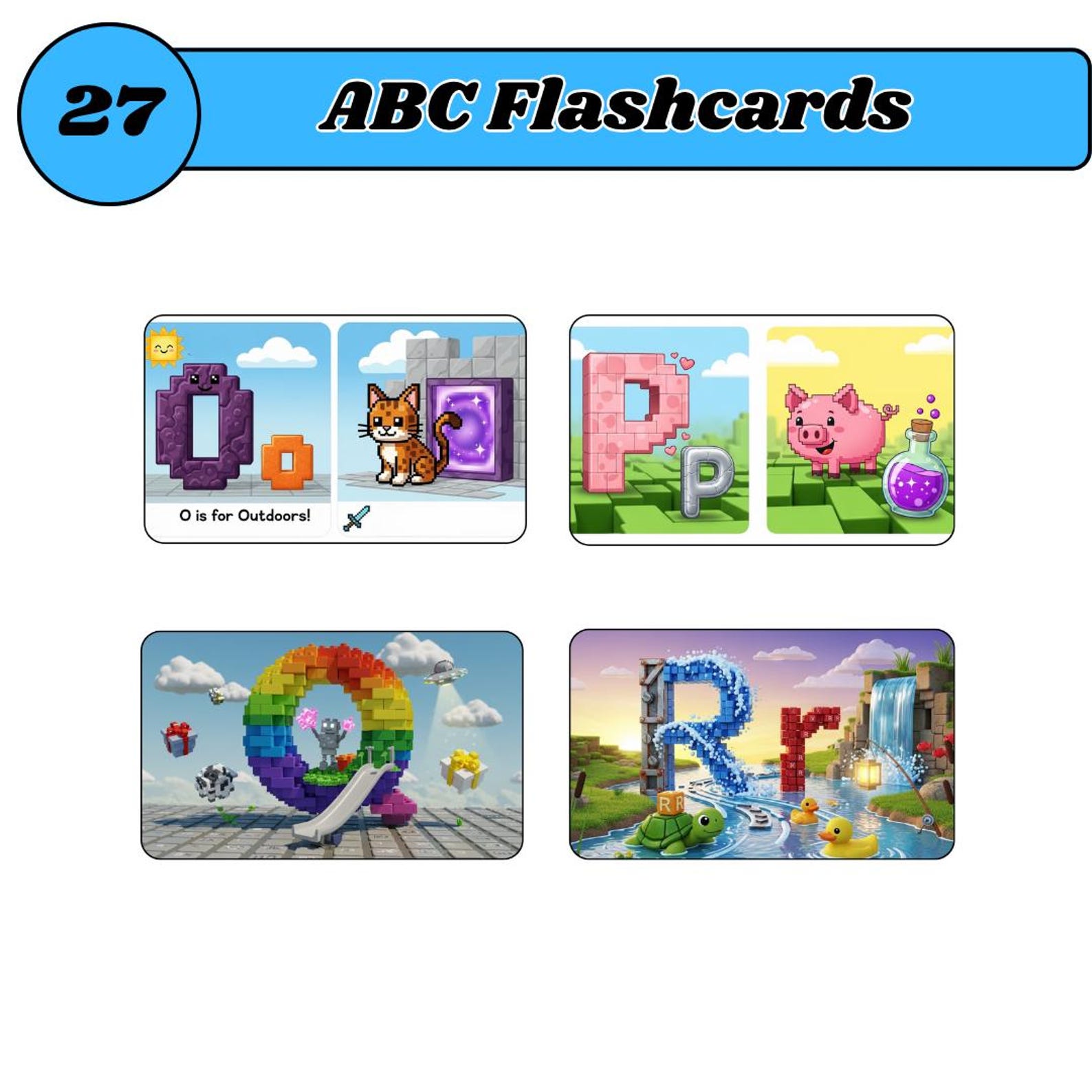 ABC Flashcards Printable Alphabet Flash Cards A to Z Educational ...