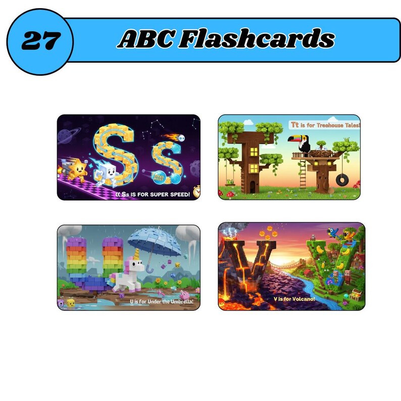 ABC Flashcards Printable Alphabet Flash Cards A to Z Educational ...