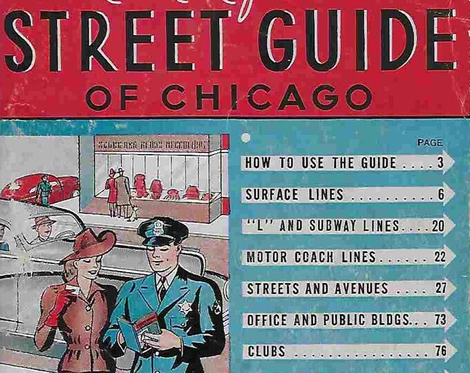 Original Vintage 1940's Travel Guide Chicago Street Guide Rand Mcnally ...