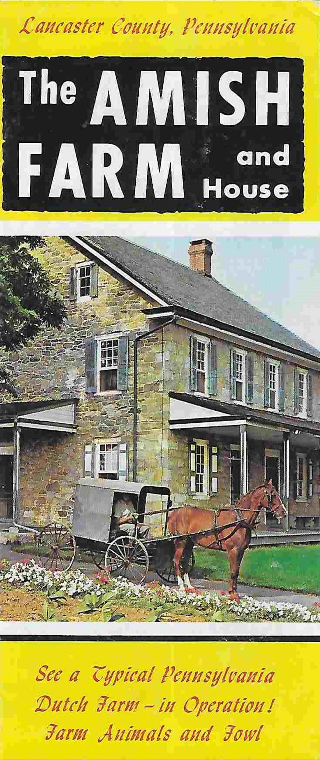 Vintage Midcentury Travel Brochure - the Amish Farm and House ...