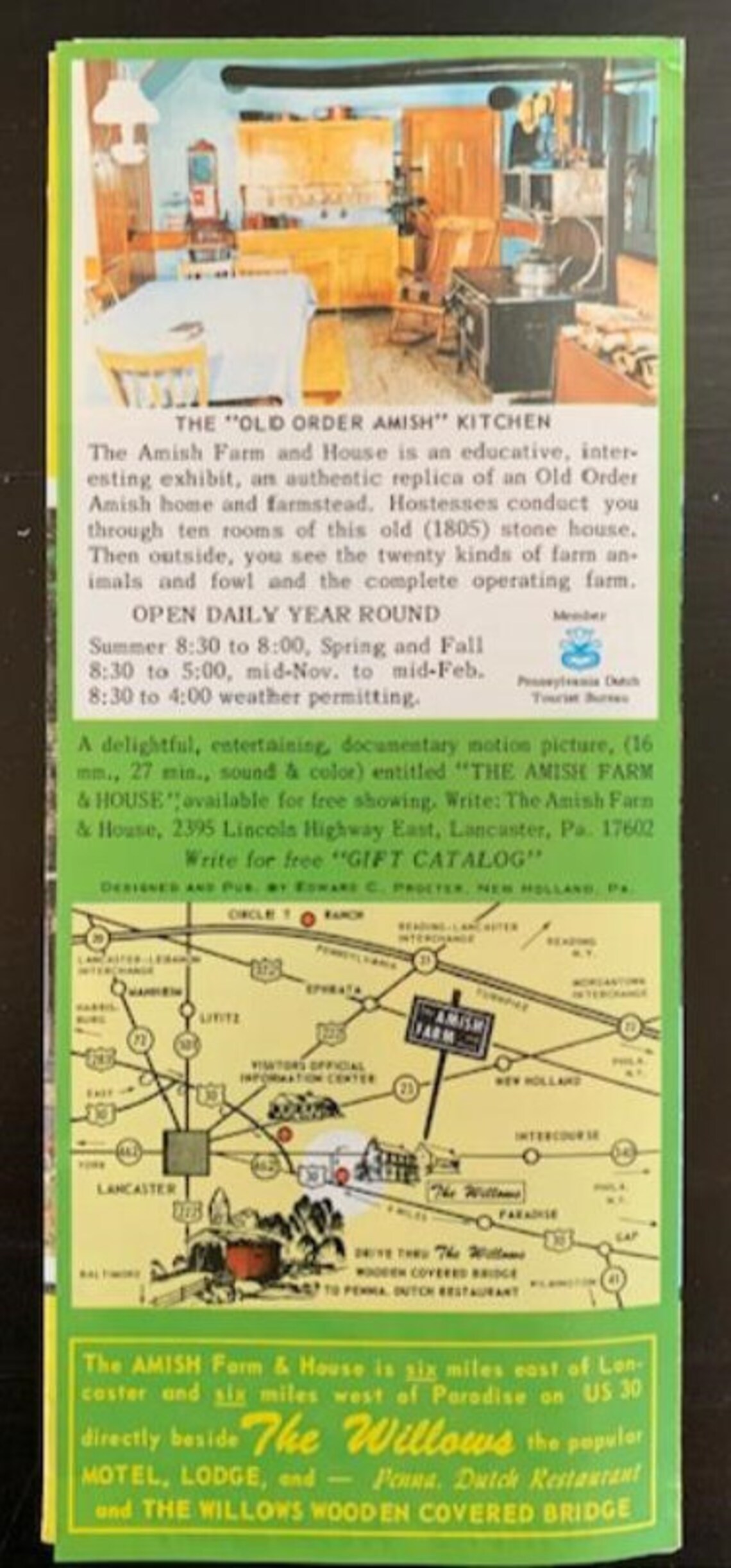 Vintage Midcentury Travel Brochure - the Amish Farm and House ...