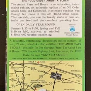 Vintage Midcentury Travel Brochure - the Amish Farm and House ...